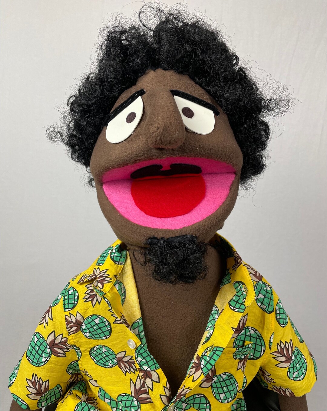 Black Guy With Afro and Hawaiian Shirt Puppet - Etsy
