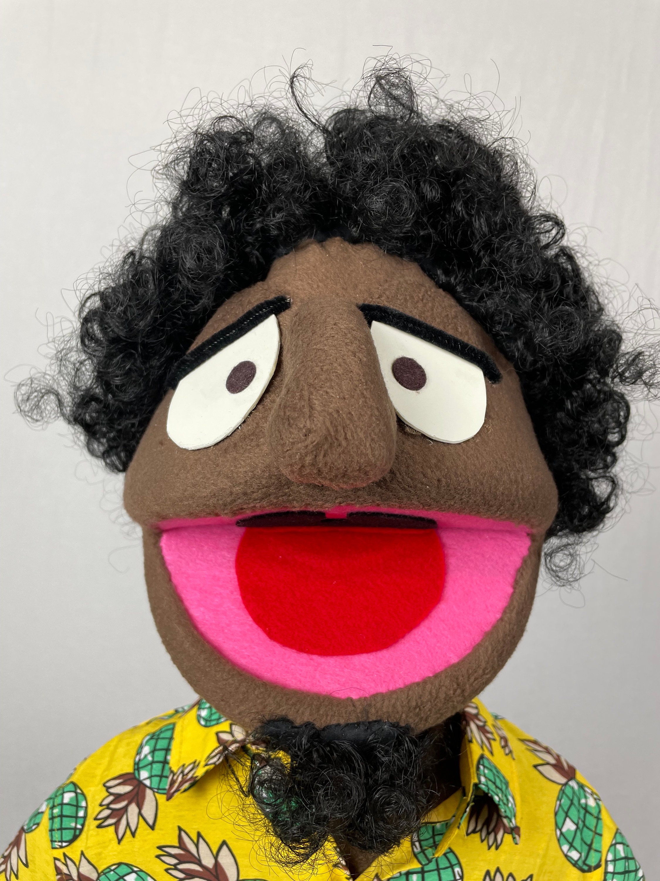 Black Guy With Afro and Hawaiian Shirt Puppet - Etsy
