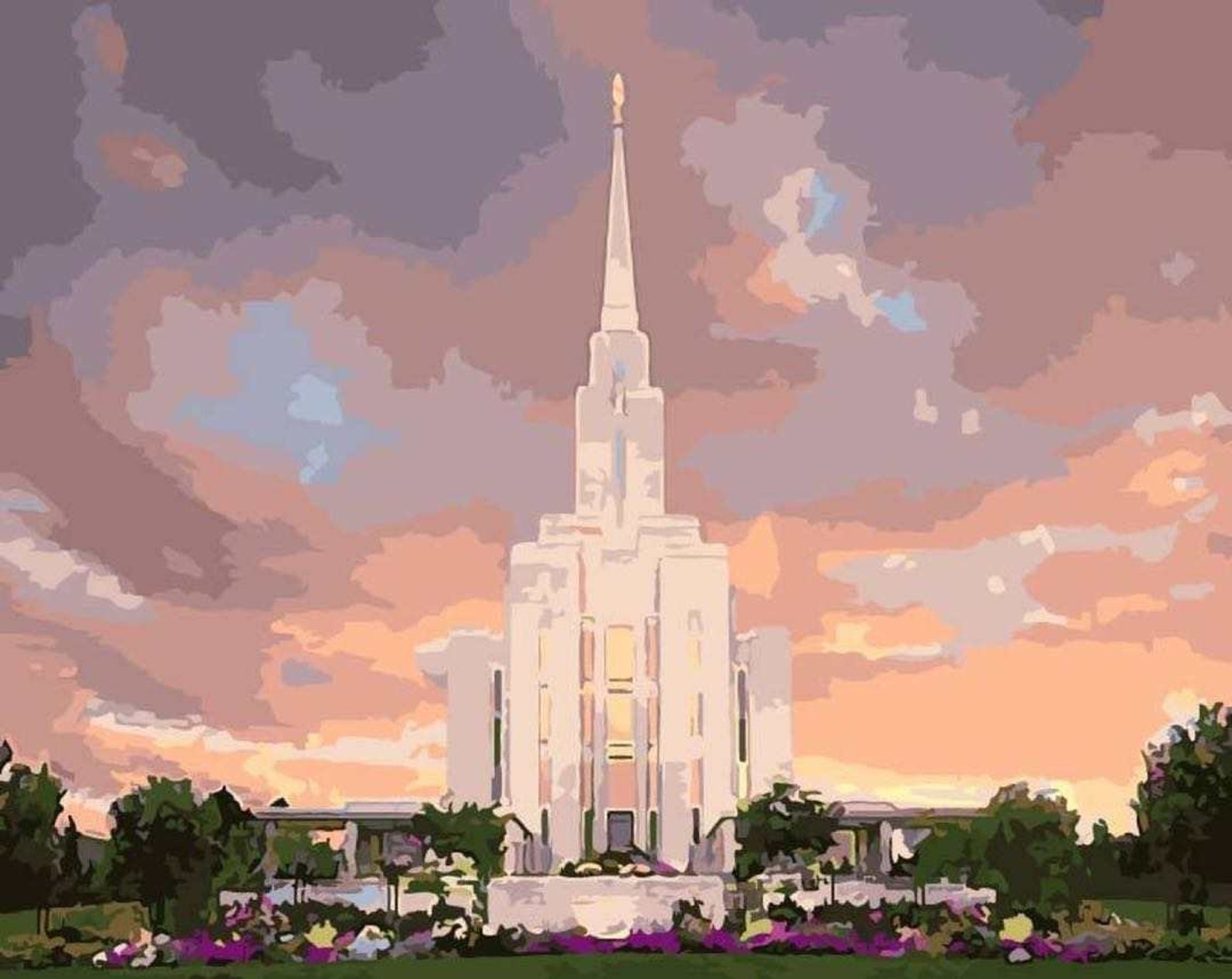 Oquirrh Mountain Temple Paint by Numbers Kit - Etsy
