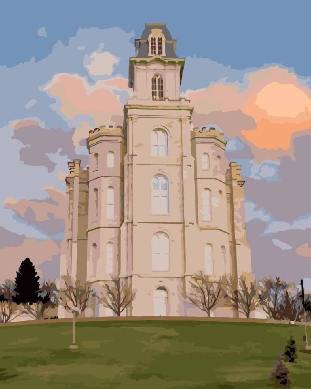 Manti Temple Paint by Numbers Kit - Etsy