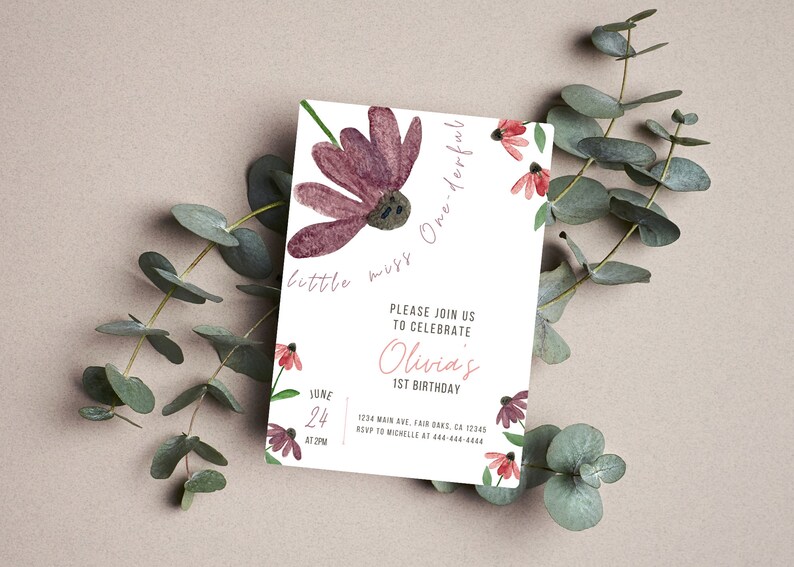 Flower Birthday Invitation - Etsy