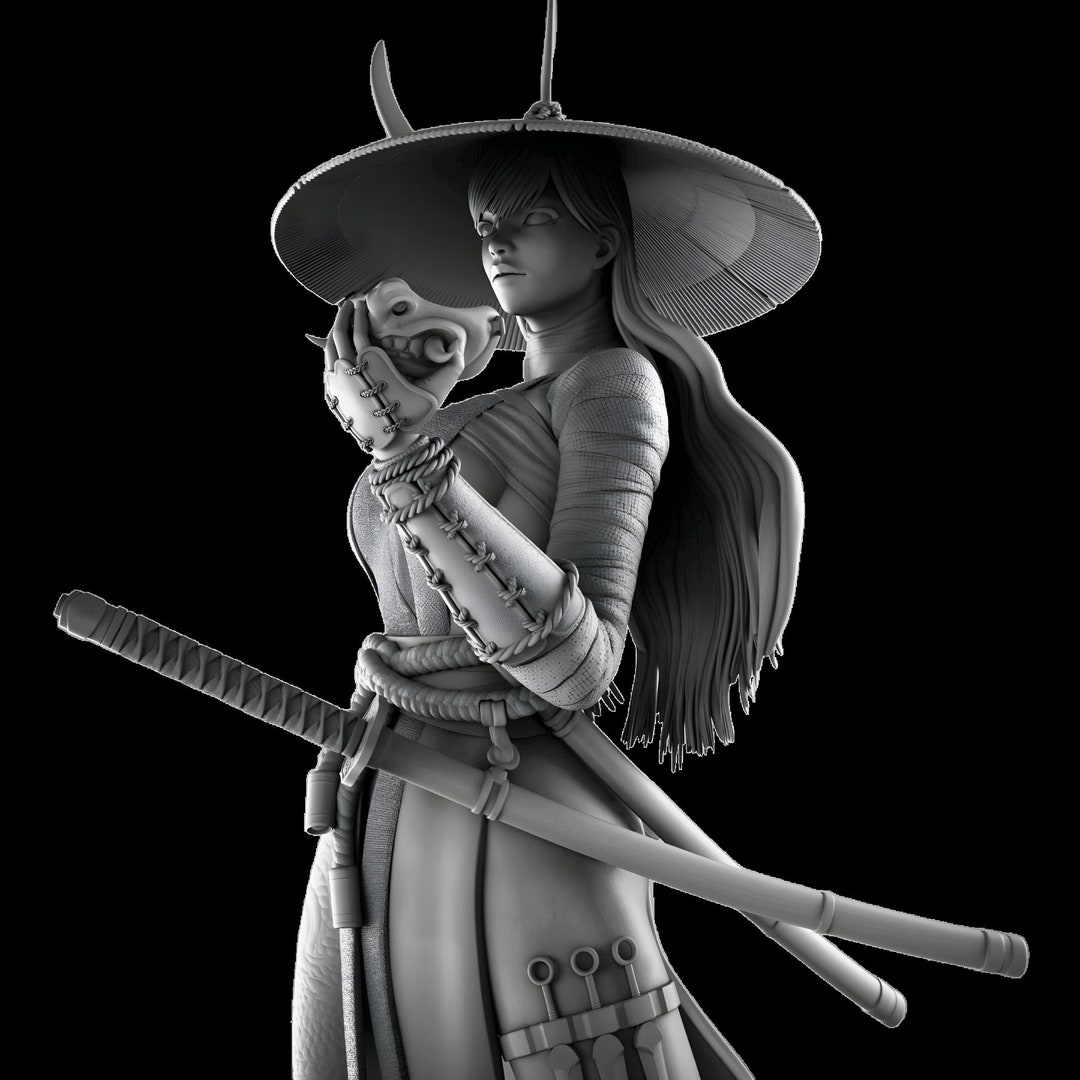 Anime STL File 3D Print Samurai Woman - Etsy