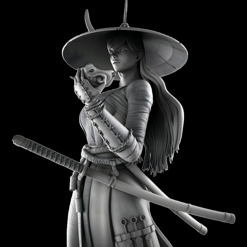 Anime STL File 3D Print - Samurai Woman - Etsy