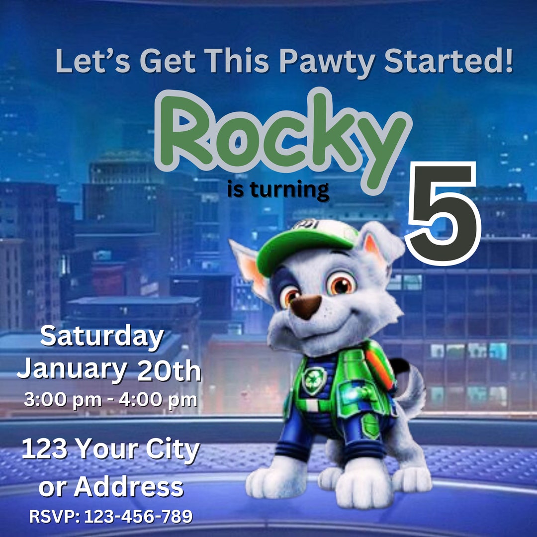 6 Puppies Birthday Invitation - Etsy