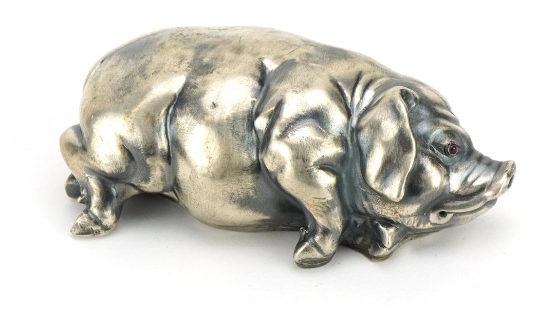 Faberge Russian Silver Pig With Ruby Eyes Silver Pig Russian - Etsy