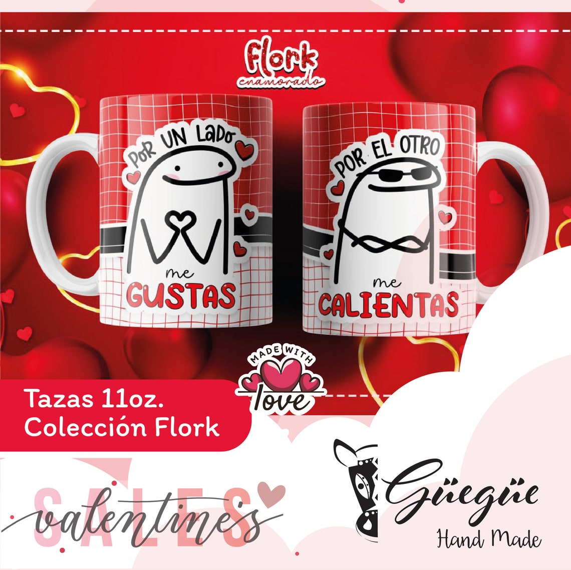 Taza Personalizada Flork Valentine Atrevido - Etsy