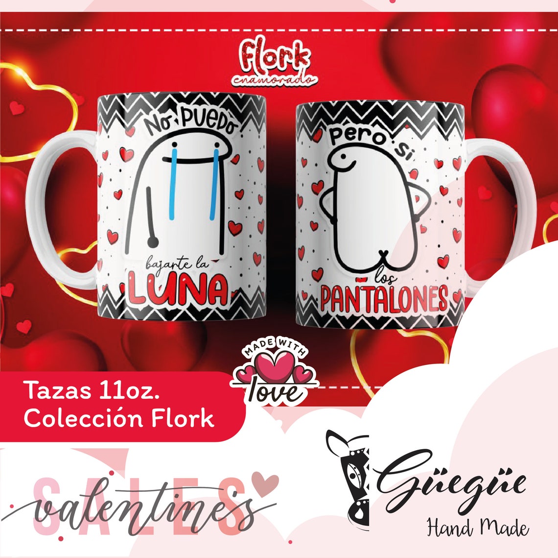 Taza Personalizada Flork Valentine Atrevido - Etsy