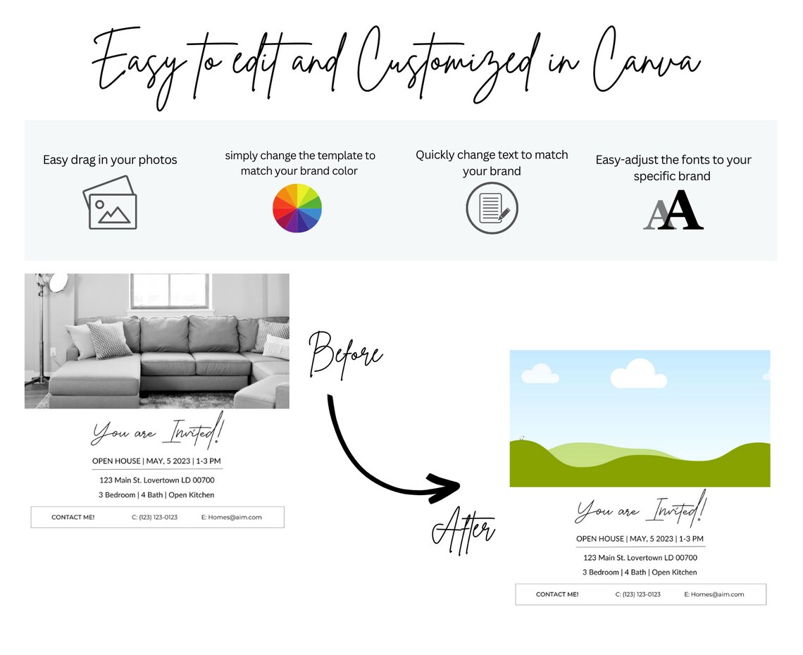 Realtor Open House Social Media Posts Canva Template Home Listing ...