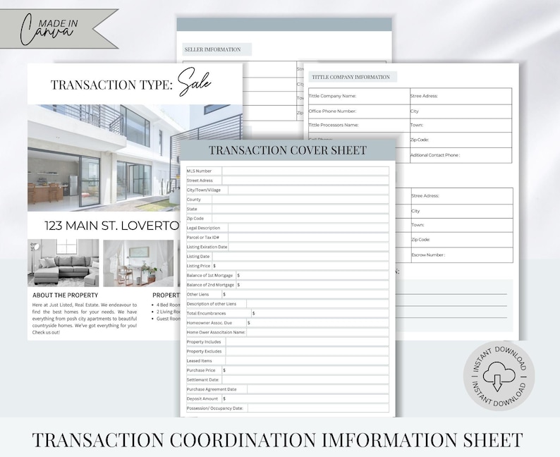 Real Estate Transaction Cover Sheet Transaction Coordinator Information ...