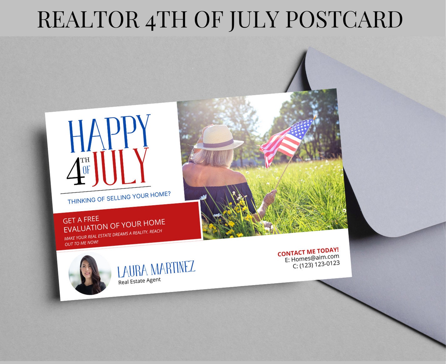 Real Estate 4th of July Postcard, Summer Postcard, Real Estate ...