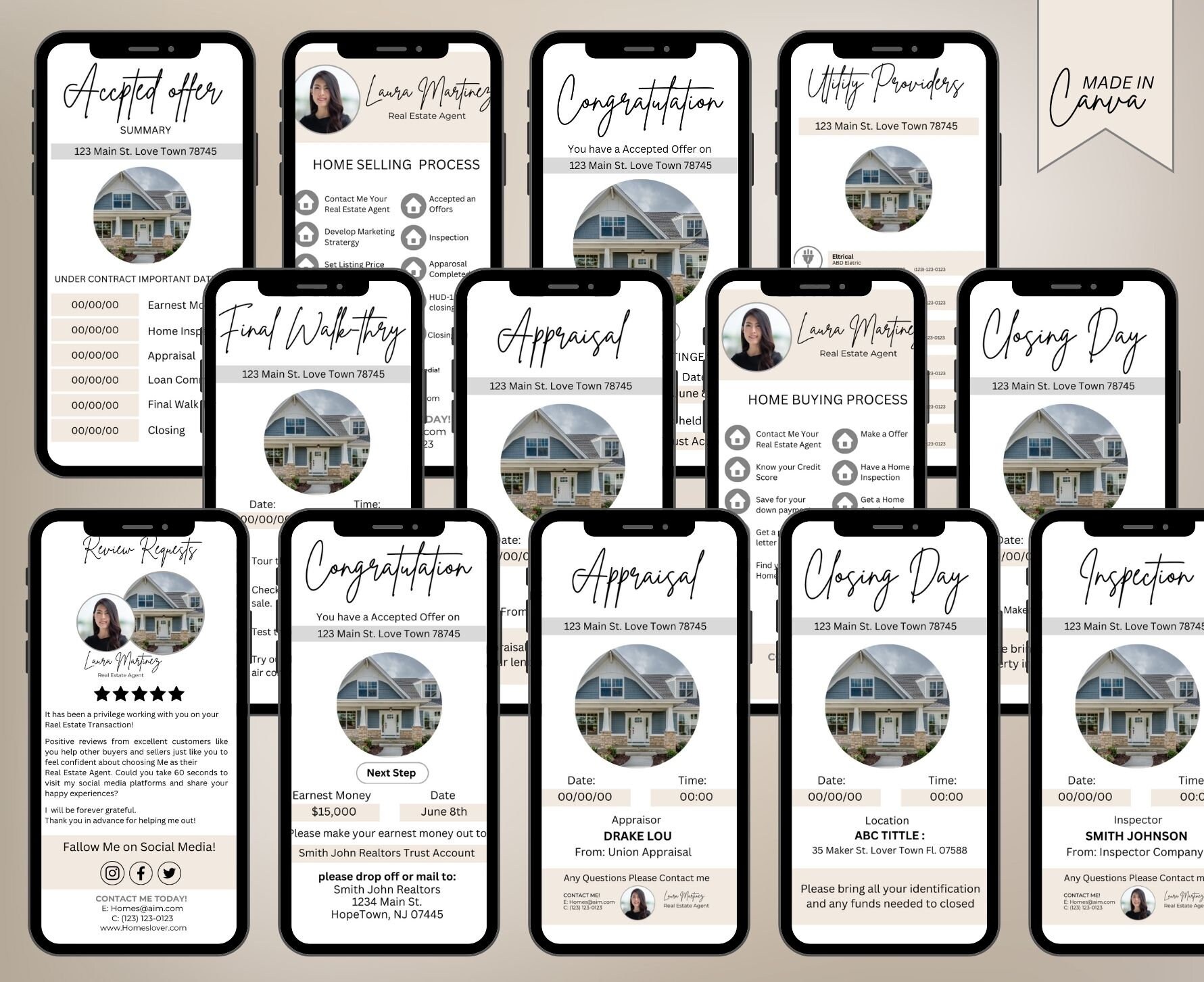 Realtor Real Estate Transaction Coordinator Templates Textable Canva ...