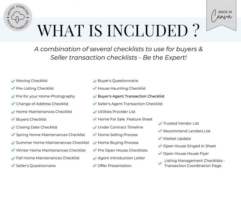 NEW Real Estate Agent Checklist Bundle Package Prep - Listing ...