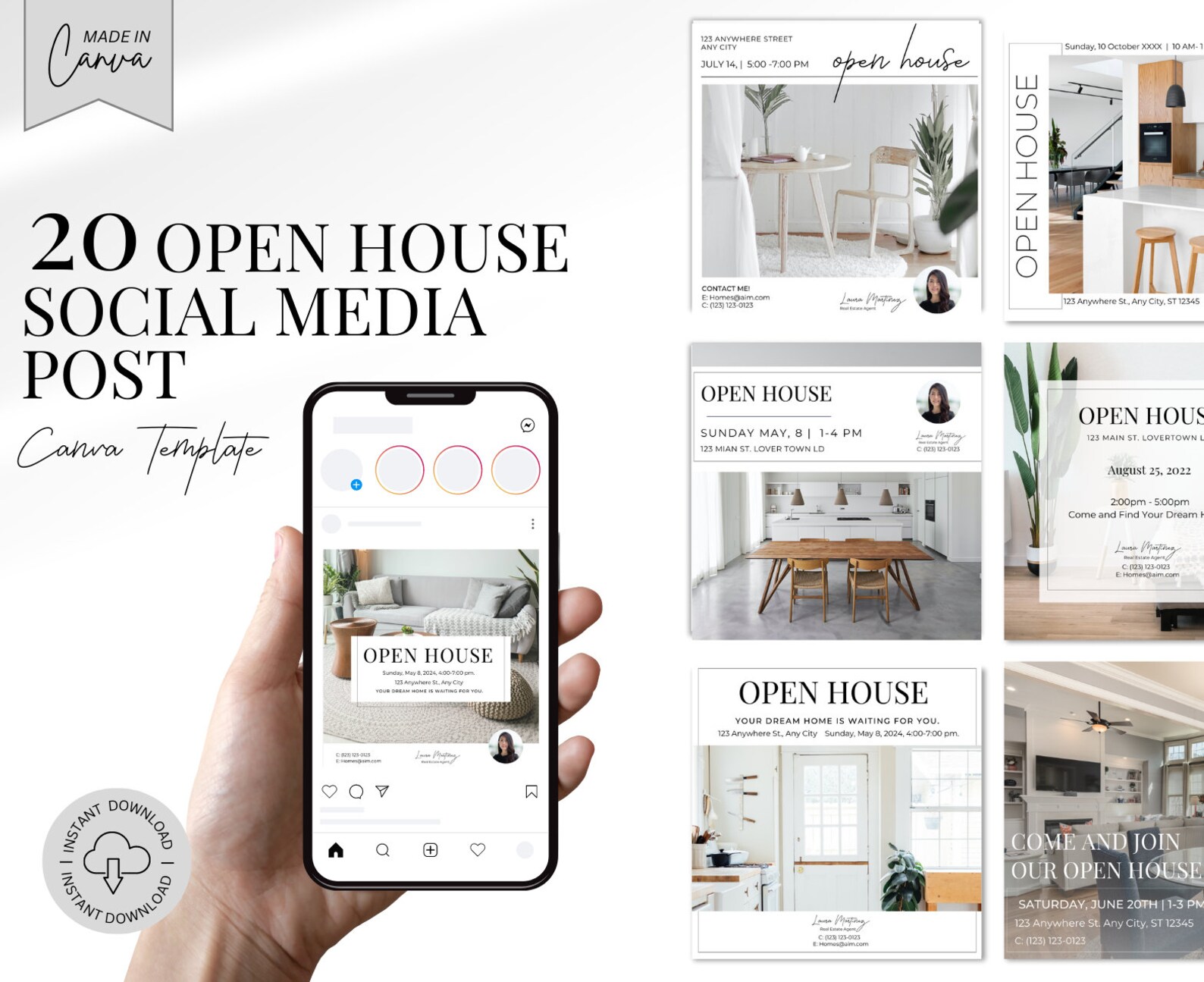 Realtor Open House Social Media Posts Canva Template Home Listing ...