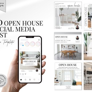 Realtor Open House Social Media Posts Canva Template Home Listing ...