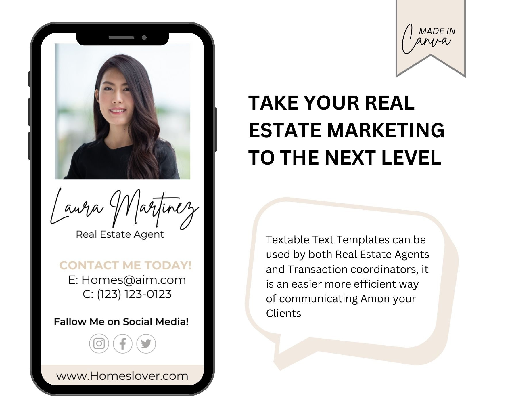 Textable Real Estate Marketing Templates Bundle Realtor Text CMA Update ...