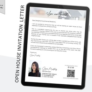Realtor Open House Invitation Professional Farming Letter Editable ...