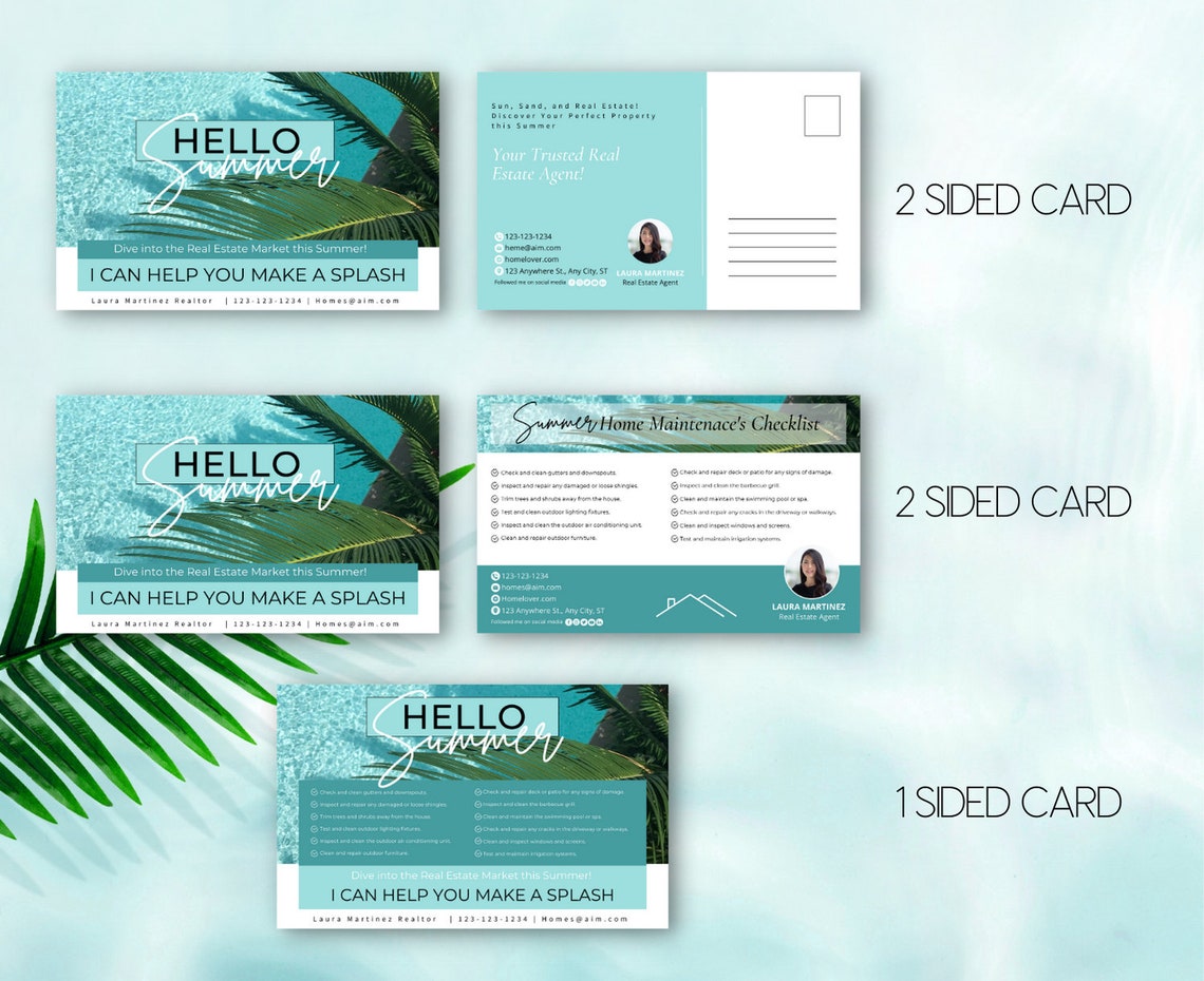 Real Estate Summer Postcard Realtor Hello Summer Card Realtor Farming ...