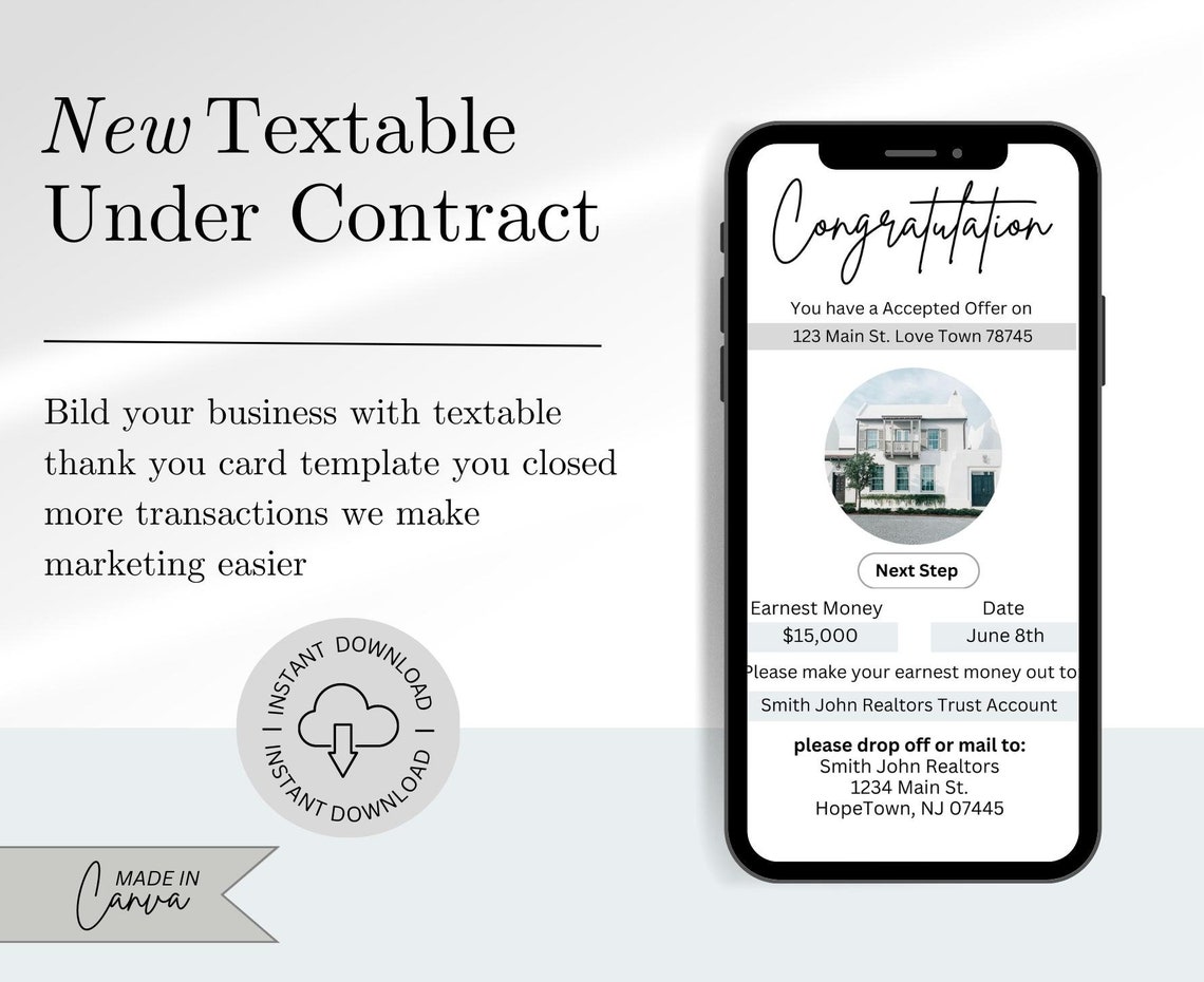 Under Contract Checklist Timeline for Realtors Texting Home Buying ...