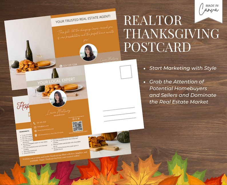 Real Estate Thanksgiving Card, Real Estate Marketing, Pop By ...