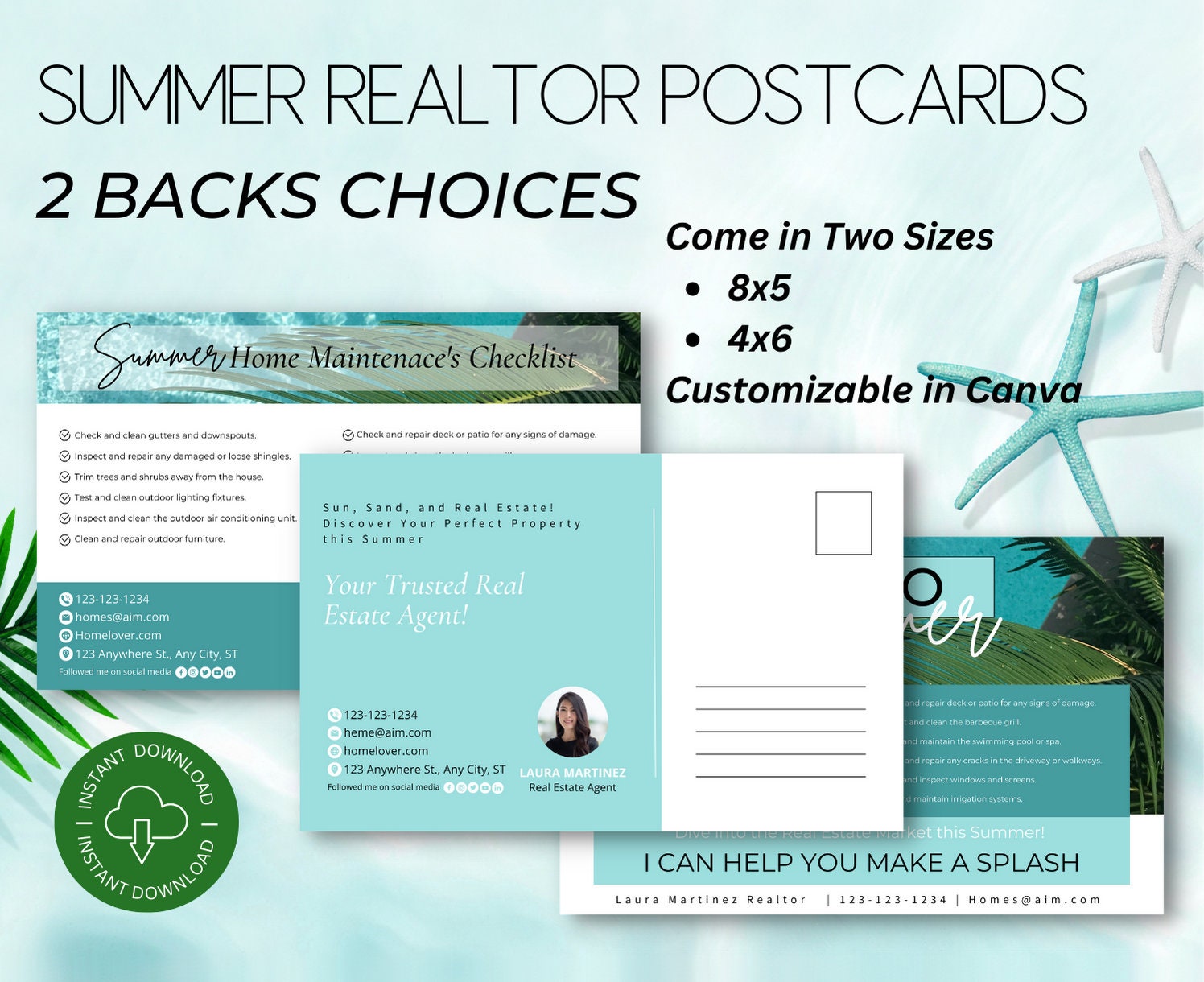 Real Estate Summer Postcard Realtor Hello Summer Card Realtor Farming ...