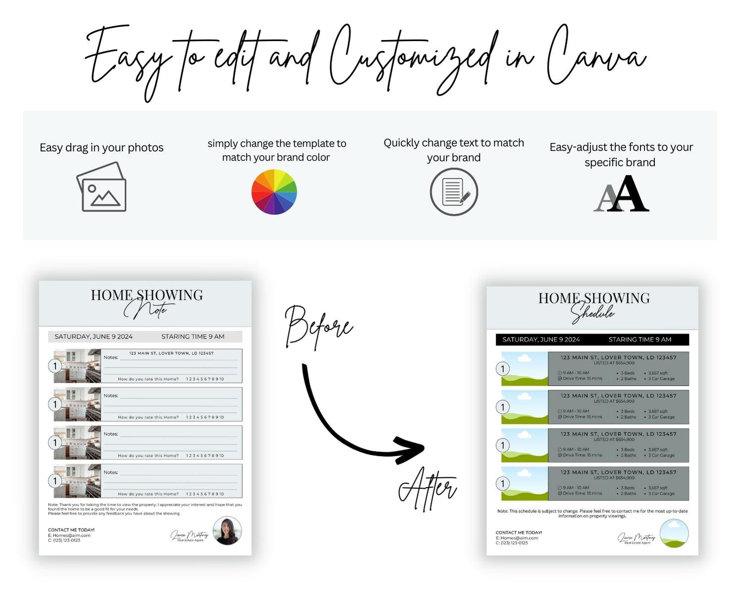 Real Estate Customizable Home Tour Schedule Realtor Flyer Design & High ...