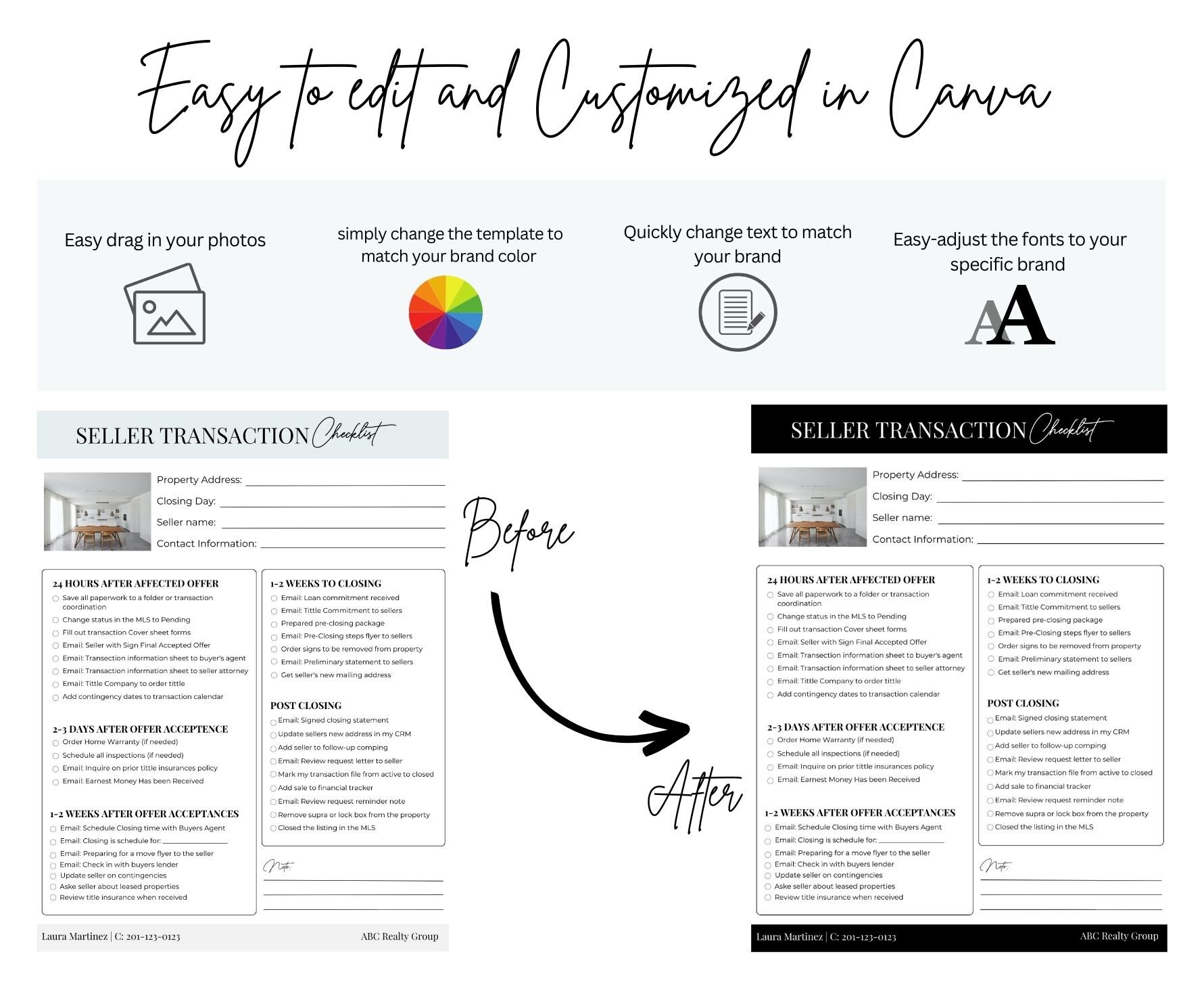Real Estate Transaction Checklist Bundle Selling Agents & Listing ...