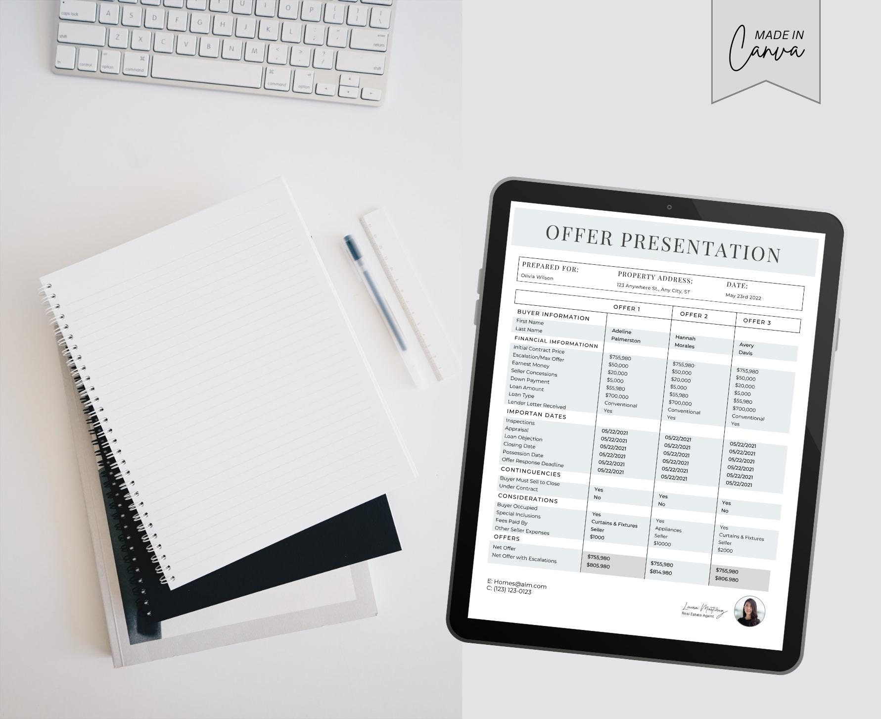 Real Estate Seller Home Offers Presentation Flyer Multiple Offer ...