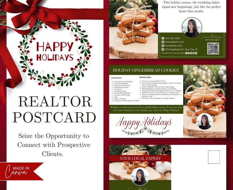 Real Estate Recipe Postcard, Christmas Real Estate Marketing, Realtor ...