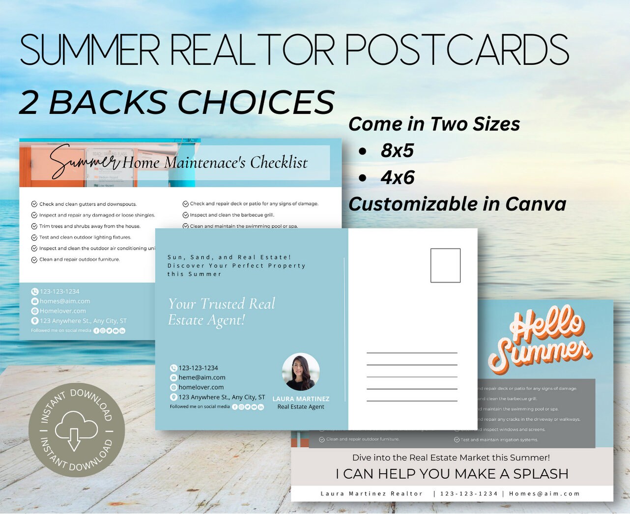 Real Estate Summer Postcard Realtor Hello Summer Card Realtor Farming ...