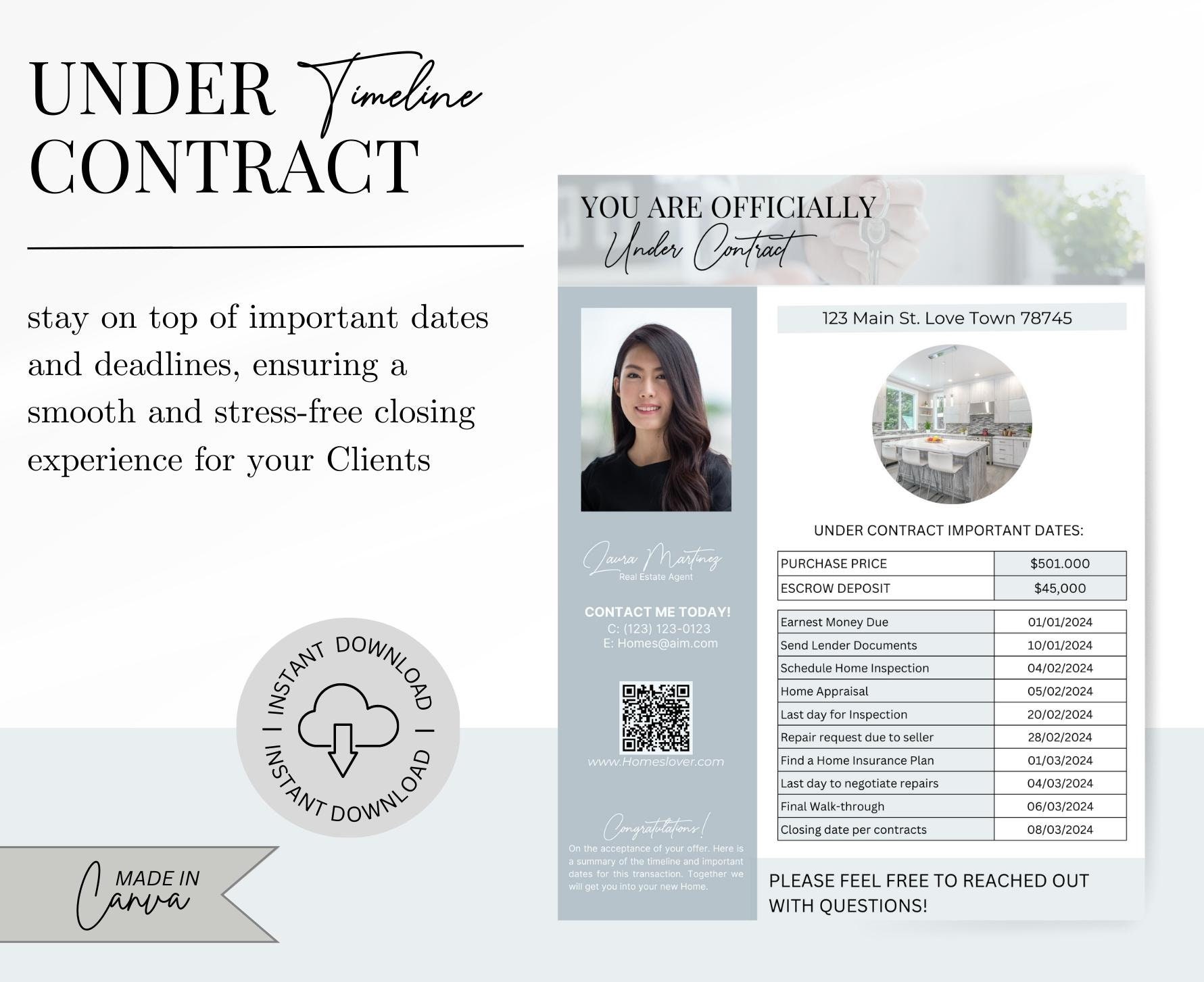 Under Contract Timeline for Real Estate Agent Under Contract Flyer ...