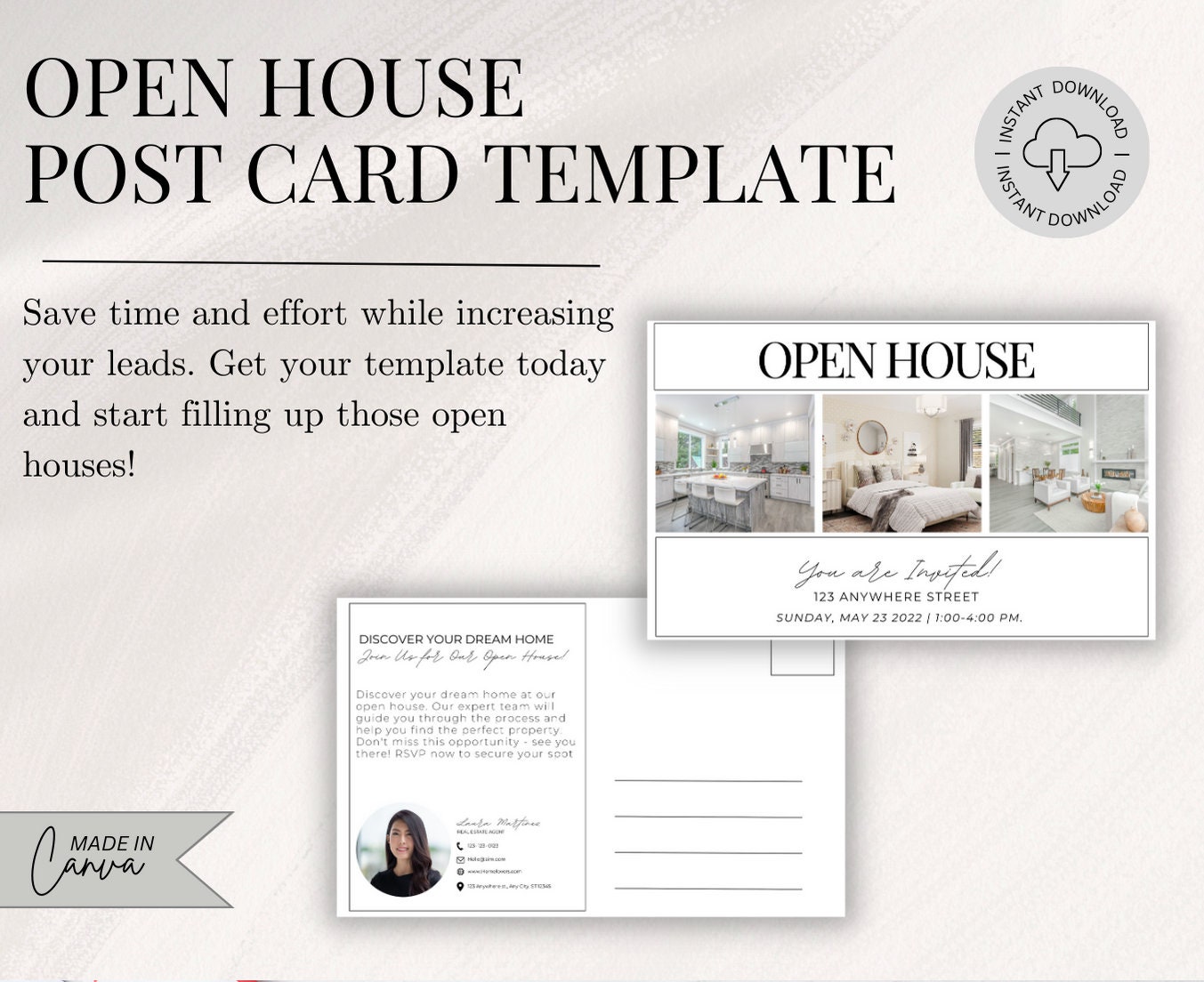 Postcard for Open House Realtor Marketing Comping Canva Template Open ...