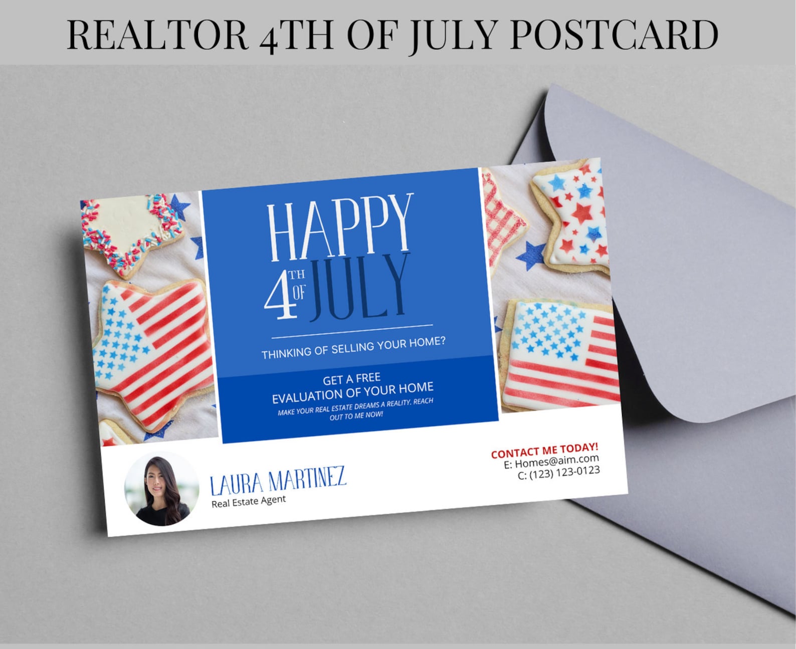 Real Estate 4th of July Postcard, Summer Postcard, Real Estate ...