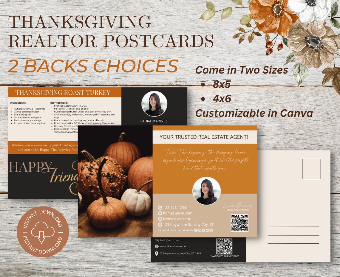 Real Estate Thanksgiving Card, Real Estate Marketing, Pop By ...