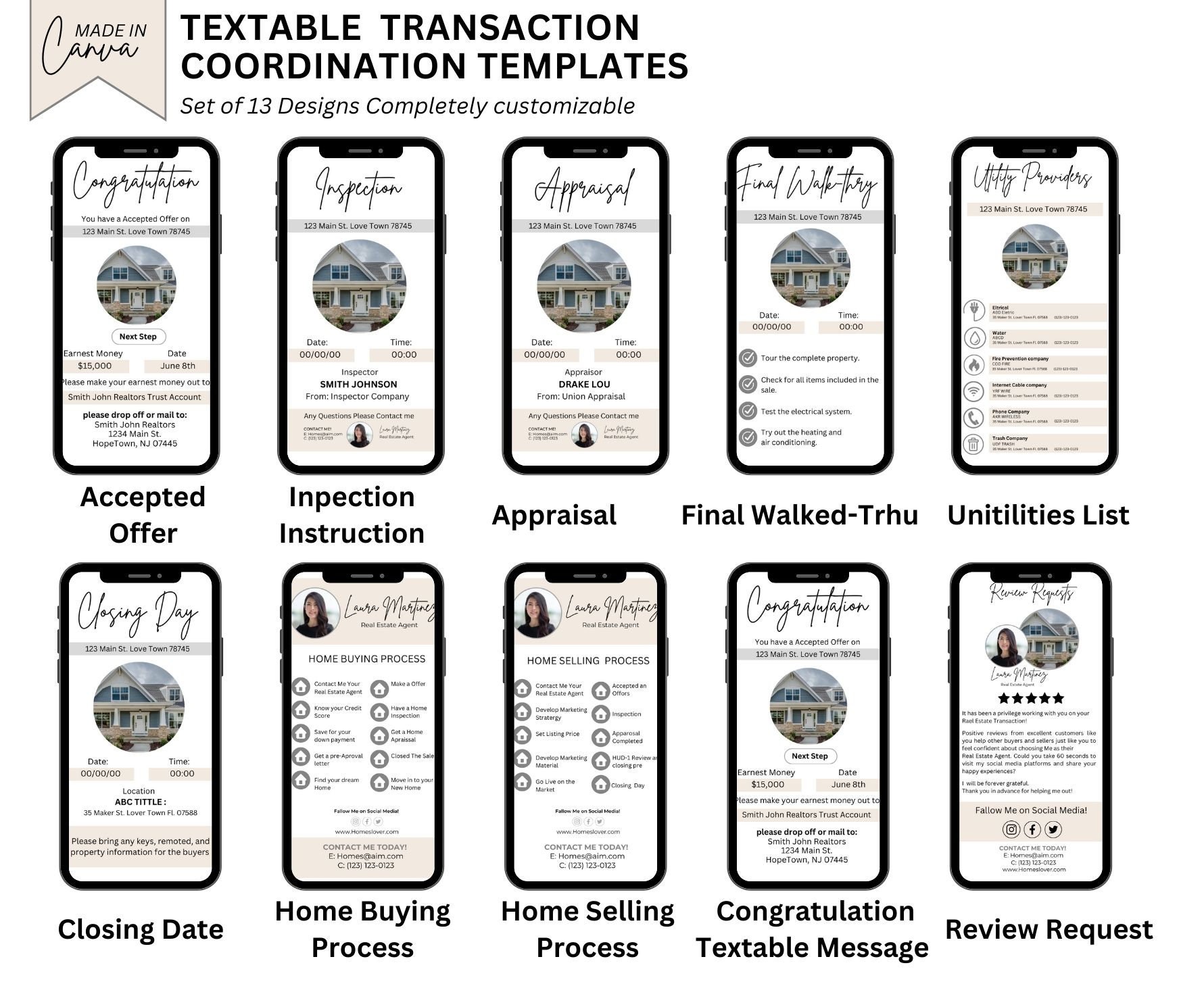 Textable Real Estate Marketing Templates Bundle Realtor Text CMA Update ...