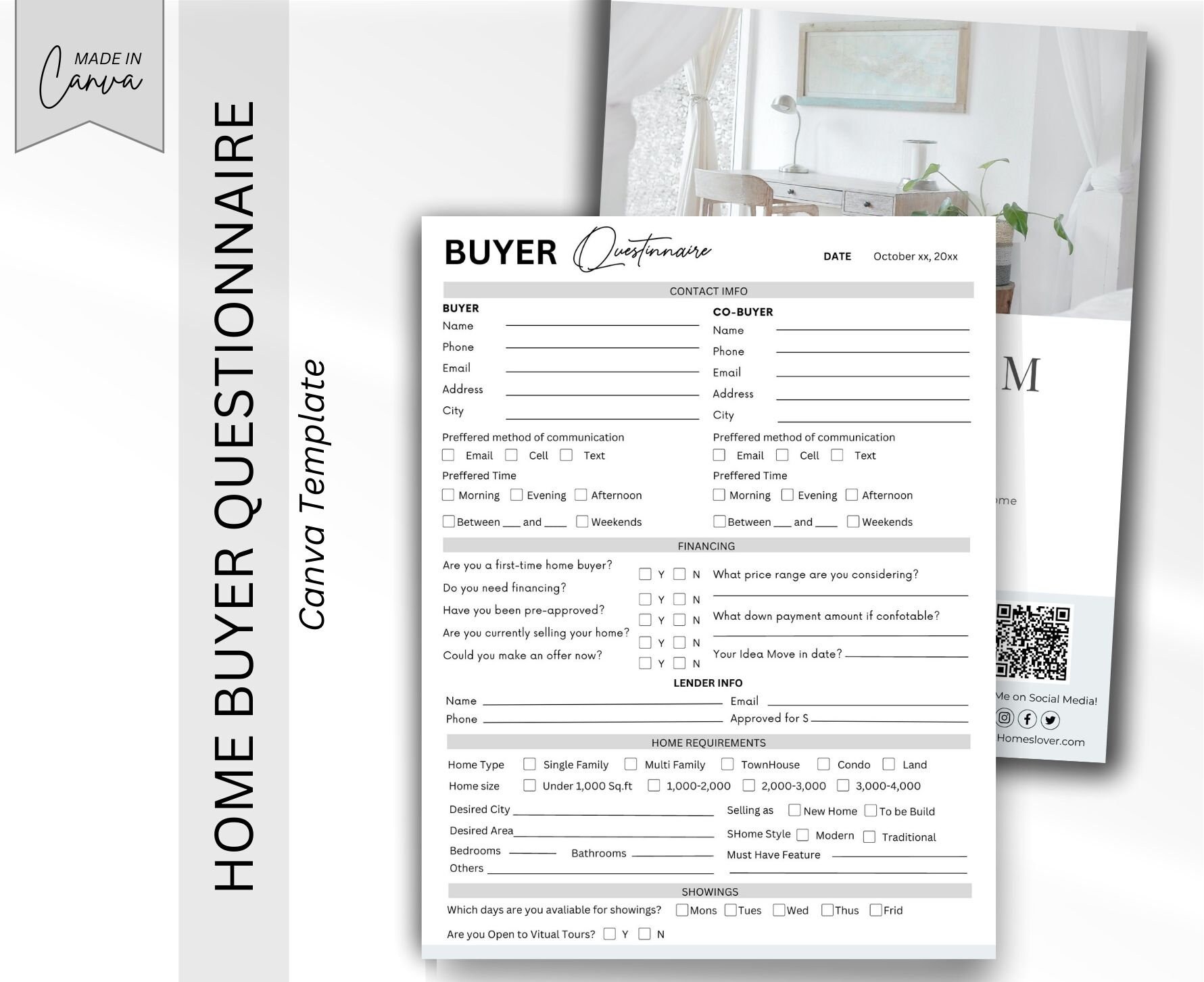 Real Estate Buyer Questionnaire New Client Information for House ...