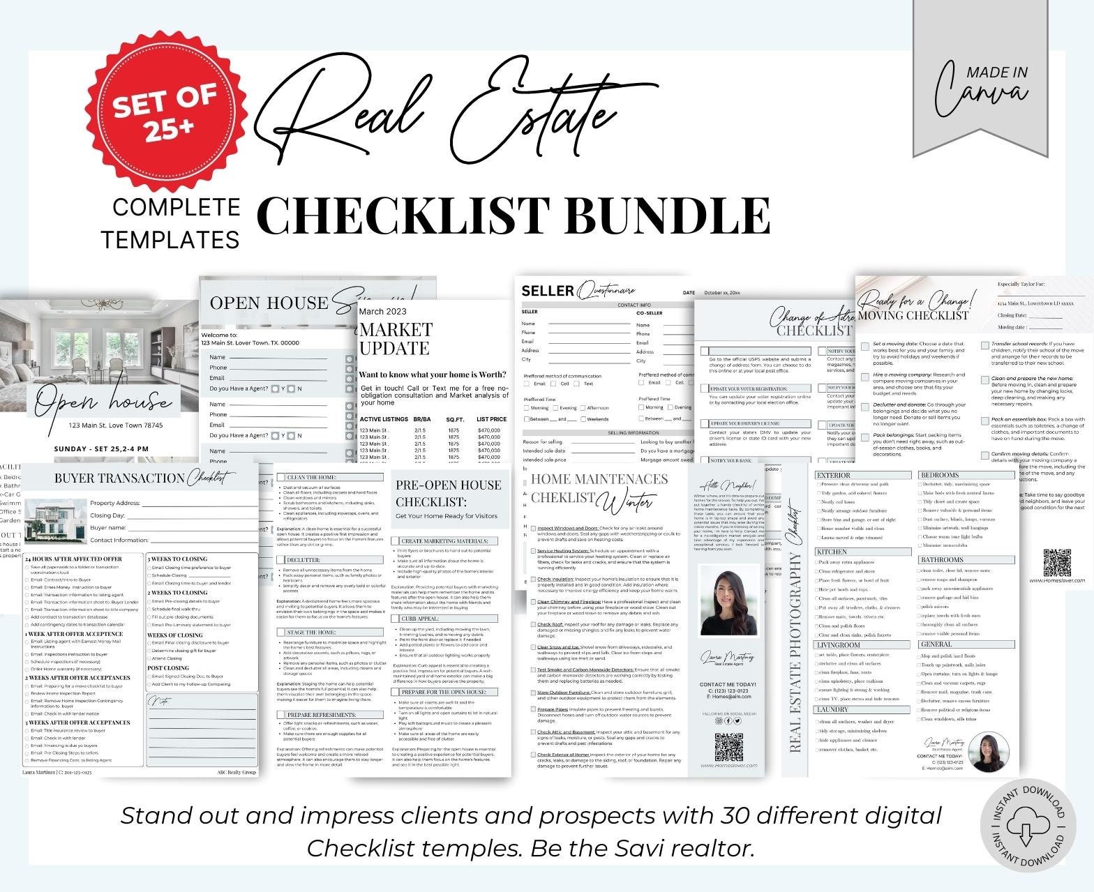 NEW Real Estate Agent Checklist Bundle Package Prep Listing ...