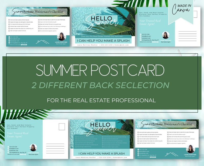 Real Estate Summer Postcard Realtor Hello Summer Card Realtor Farming ...
