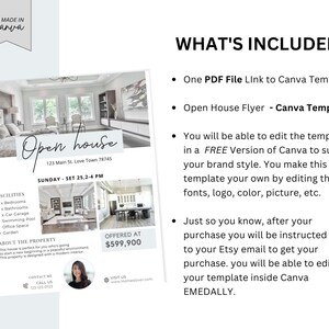 Open House Flyer Listing Marketing Flyer for Open House Feature Sheet ...