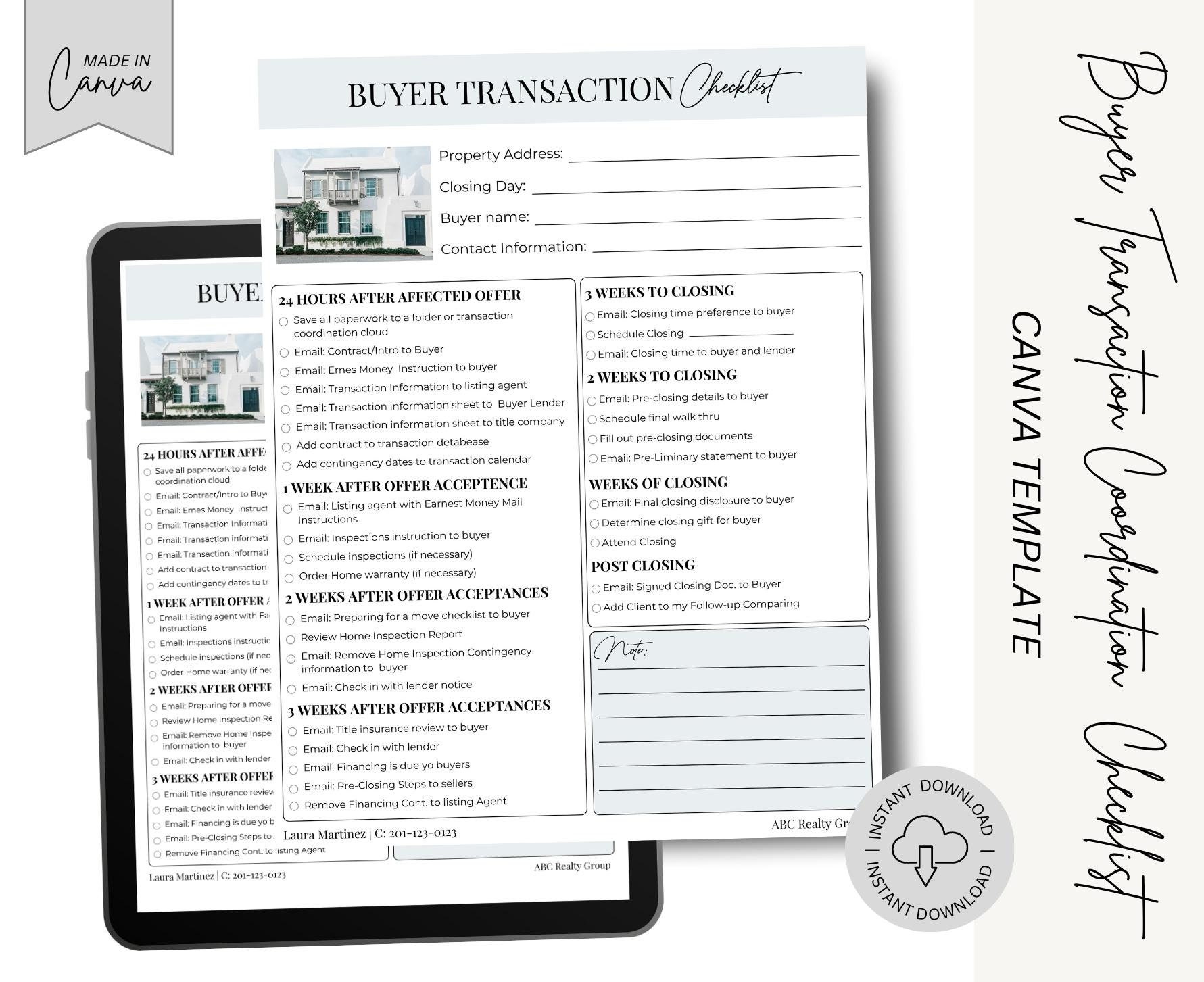 Buyer Transaction Checklist Buyers Agent Transaction Checklist Realtor ...