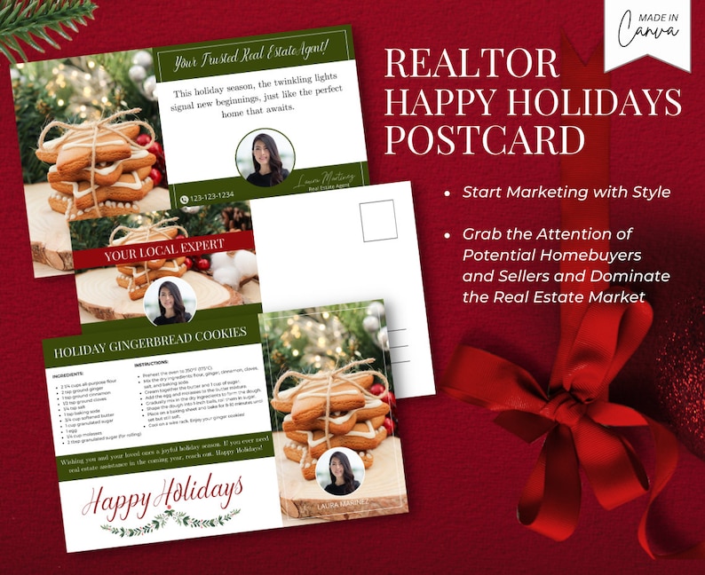 Real Estate Recipe Postcard, Christmas Real Estate Marketing, Realtor ...