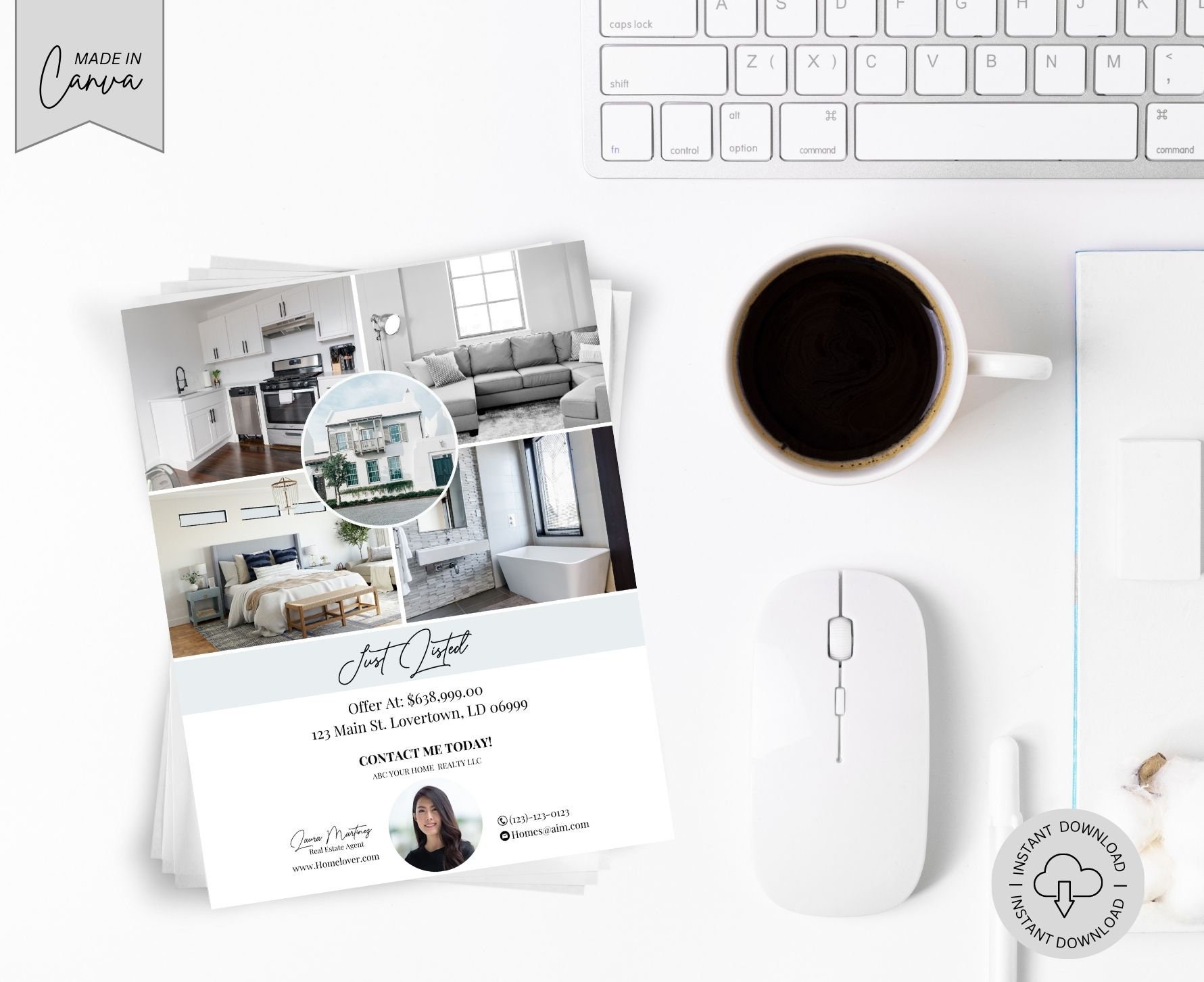 Just Listed Home Flyer Template for Realtors Printable Home for Sale ...