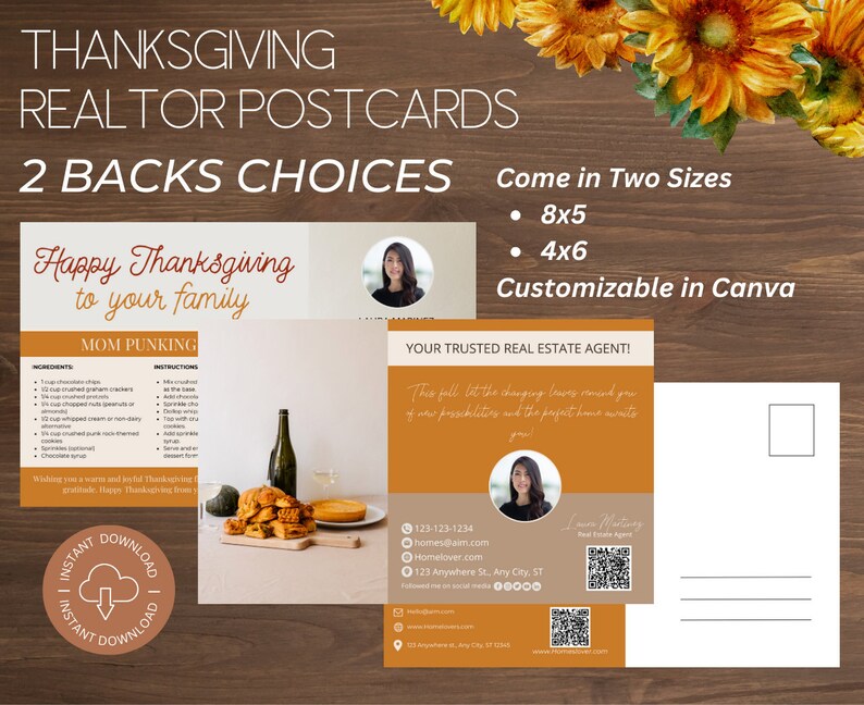 Real Estate Thanksgiving Card, Real Estate Marketing, Pop By ...
