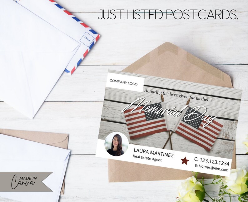 Memorial Day Real Estate Postcard, Real Estate Pop by Postcard, Agent ...