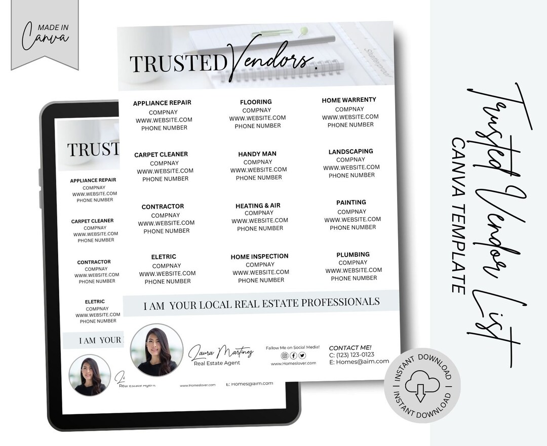 Trusted Vendors Real Estate Flyer Real Estate Vendor Referral List ...