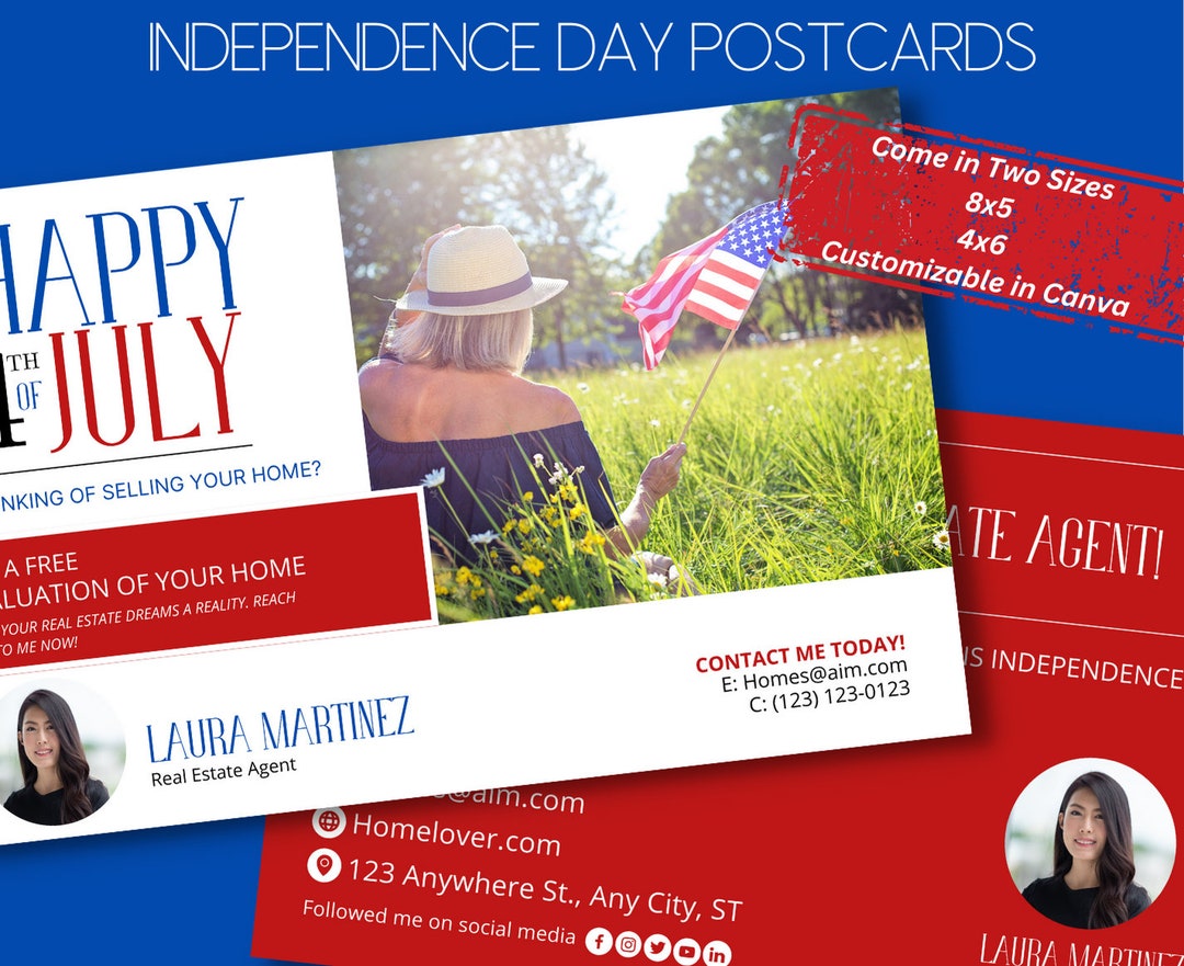 Real Estate 4th of July Postcard, Summer Postcard, Real Estate ...