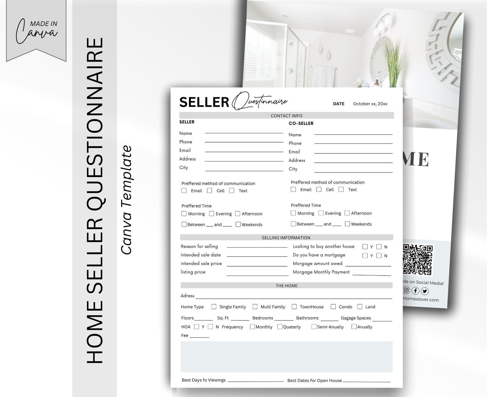 Listing Real Estate Agent Seller Questionnaire Consultation ...