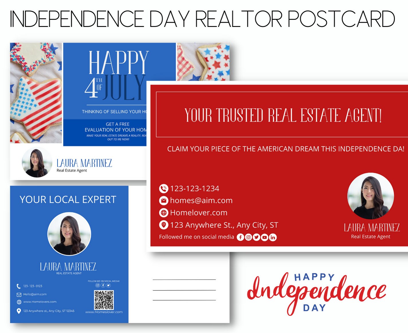 Real Estate 4th of July Postcard, Summer Postcard, Real Estate ...