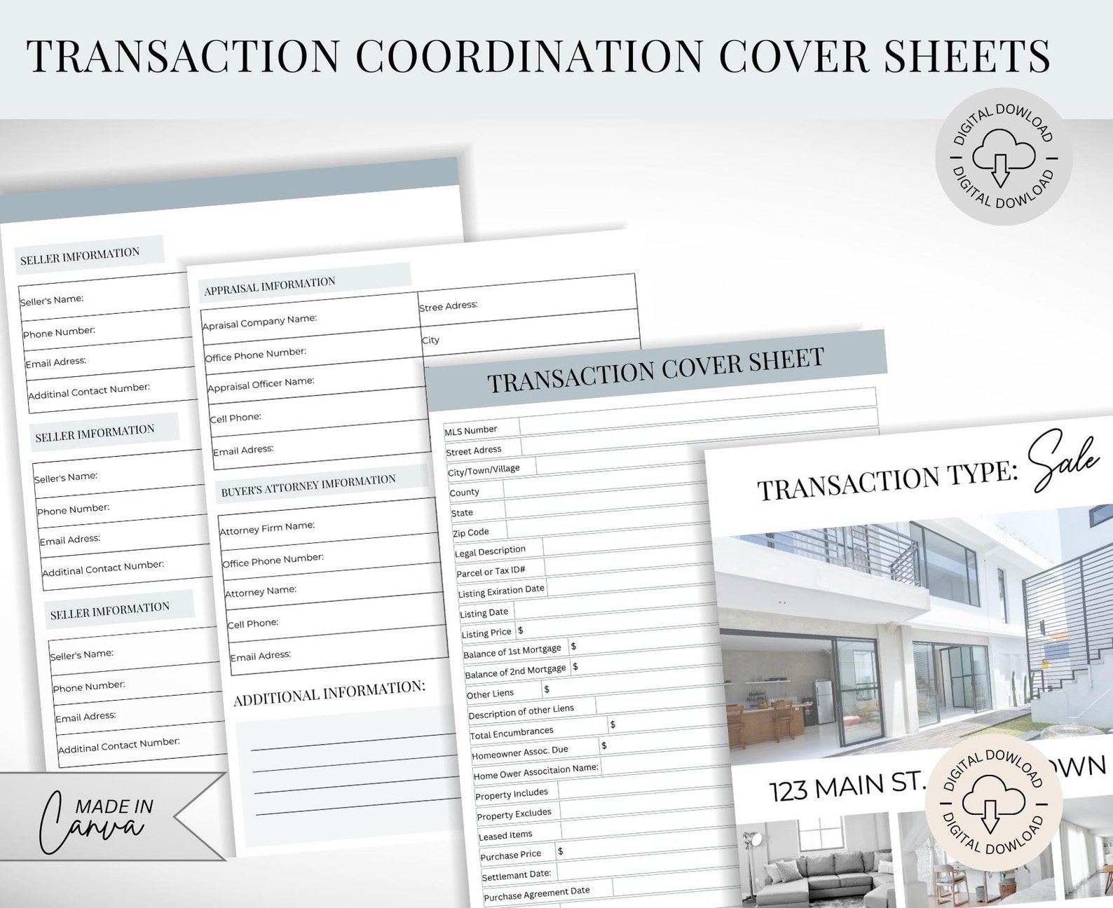 Real Estate Transaction Cover Sheet Transaction Coordinator Information ...