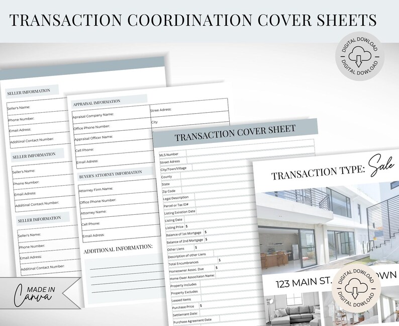 Real Estate Transaction Cover Sheet Transaction Coordinator Information ...