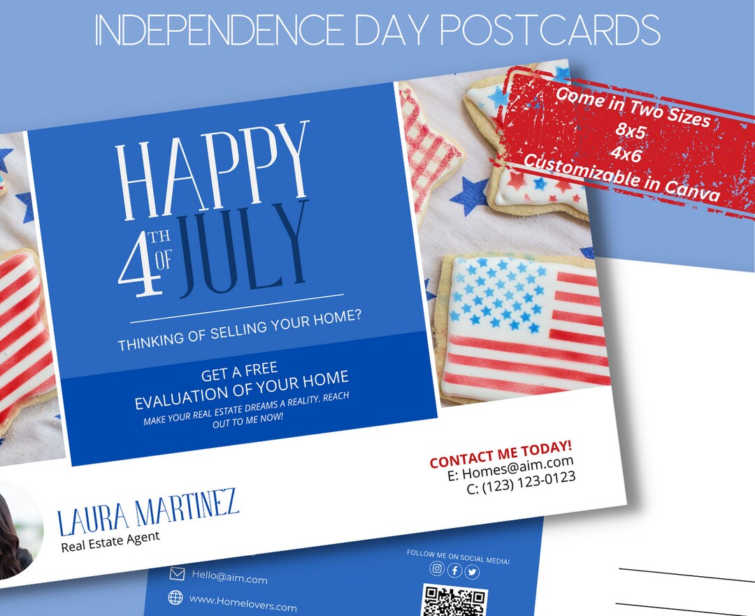 Real Estate 4th of July Postcard, Summer Postcard, Real Estate ...